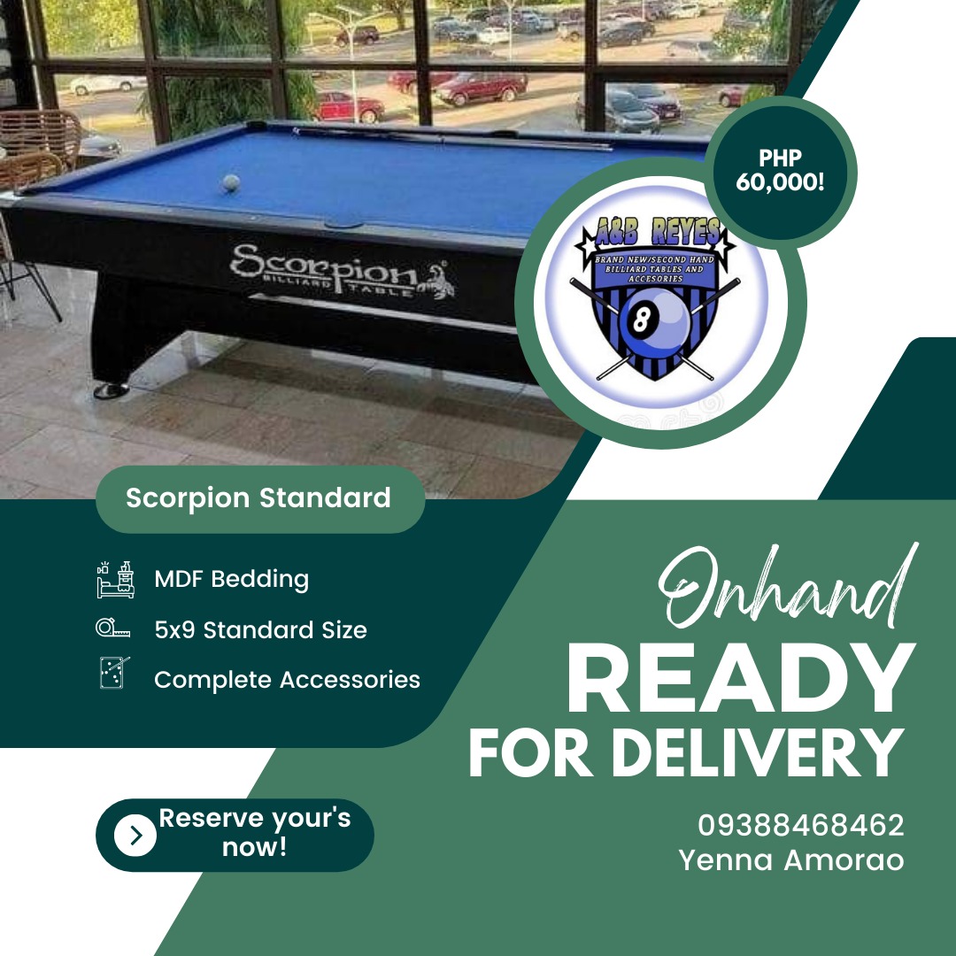 5X9FT SCORPION MDF BILLIARD TABLE, Sports Equipment, Sports & Games ...