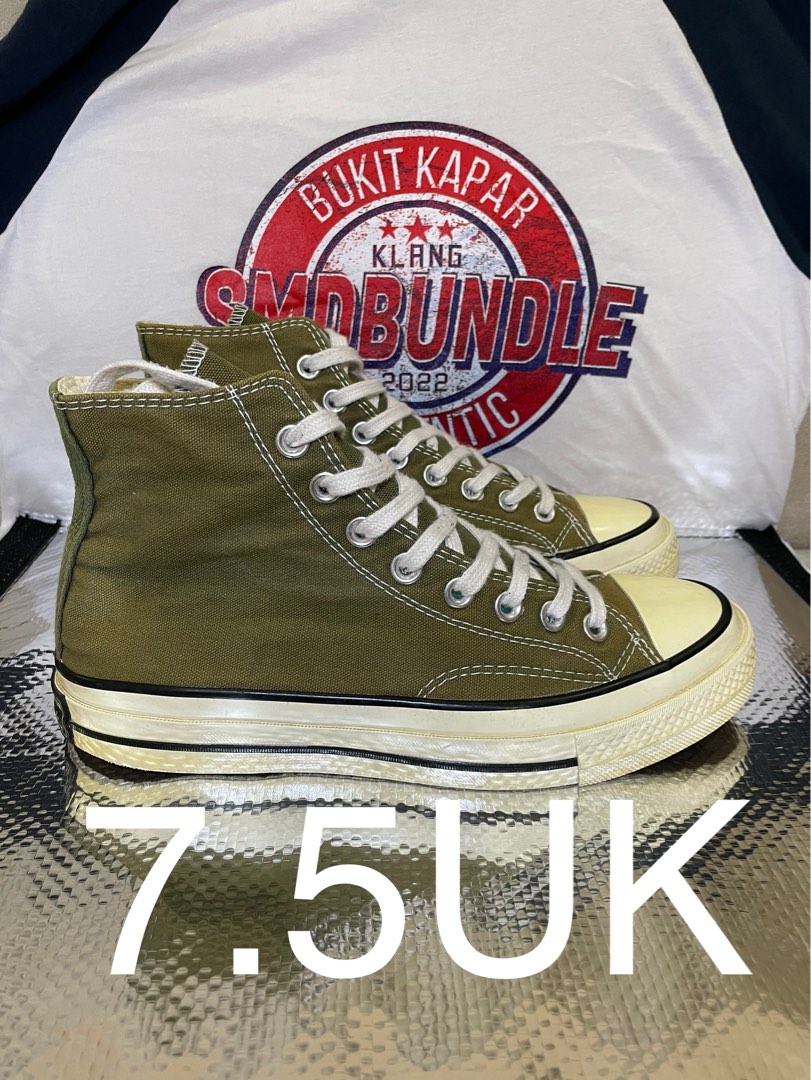 7.5UK CONVERSE CT70 HI GREEN, Men's Fashion, Footwear, Sneakers on ...