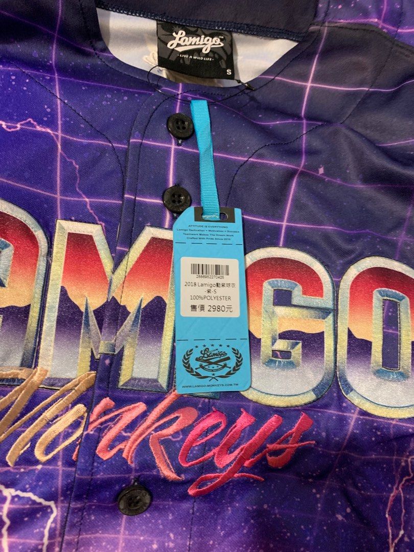 絕版 未拆標 CpBl 中華職棒 Lamigo 動滋趴 棒球 衣 球衣 size s 桃猿 中職, 他的時尚, 上衣與西裝, T恤、Polo衫在旋轉拍賣