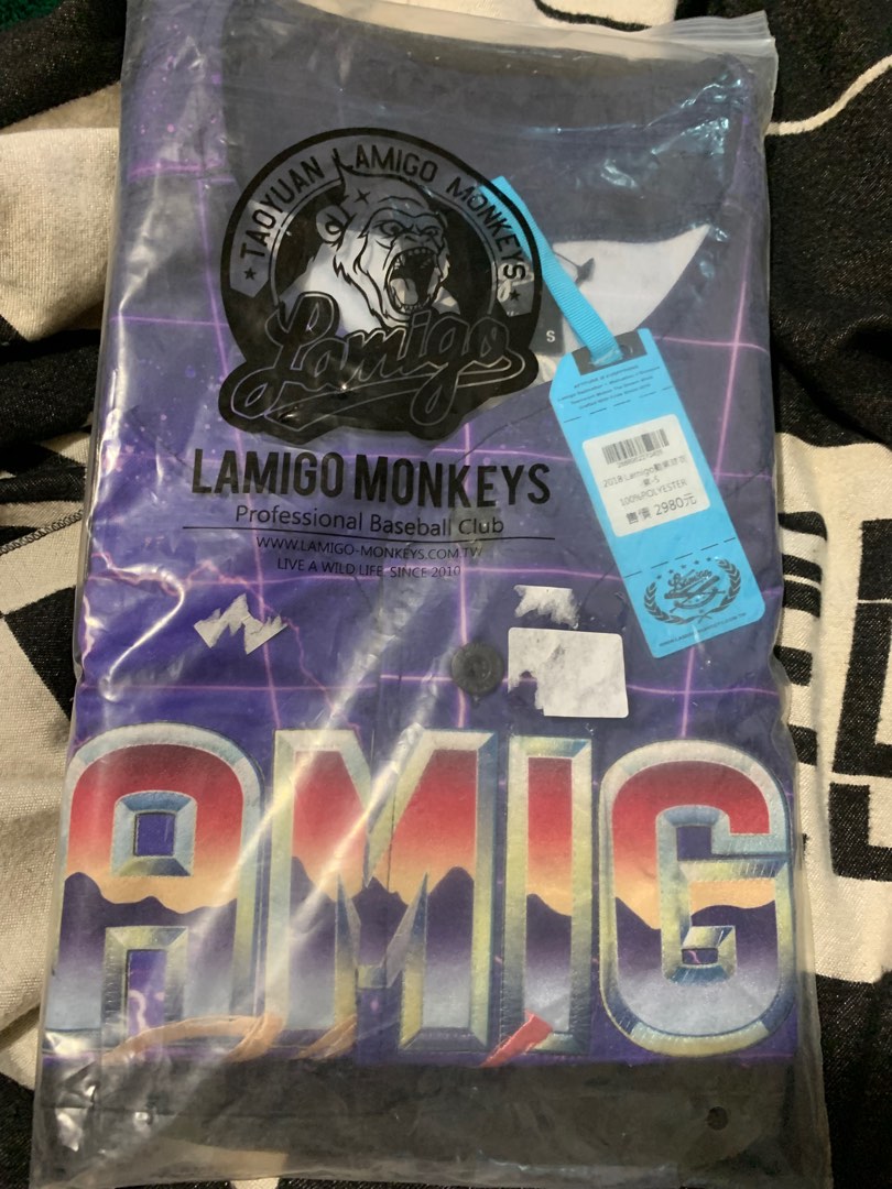 絕版 未拆標 CpBl 中華職棒 Lamigo 動滋趴 棒球 衣 球衣 size s 桃猿 中職, 他的時尚, 上衣與西裝, T恤、Polo衫在旋轉拍賣