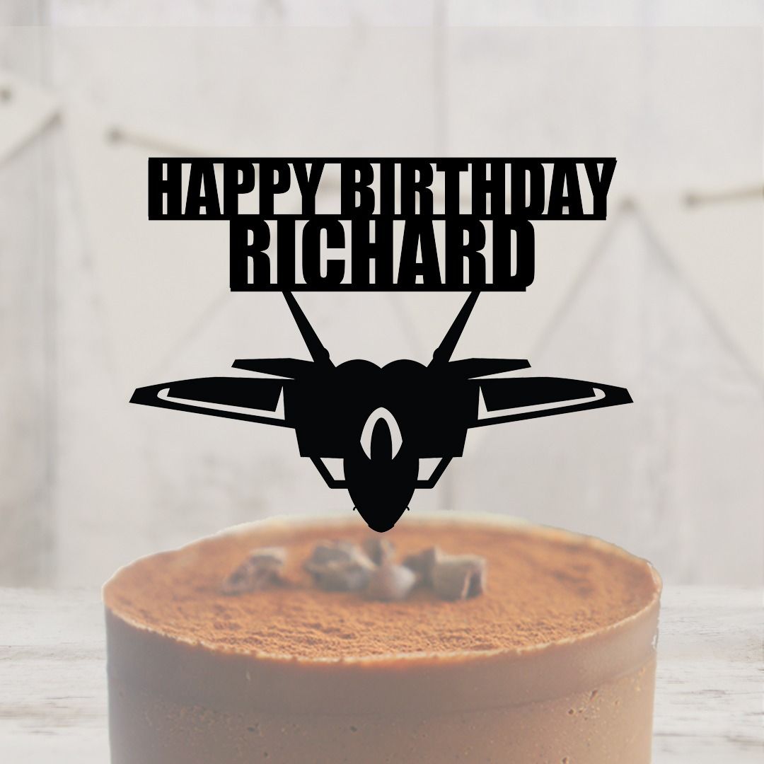 Aircraft Cake Topper Fighter Pilot Airplane Cupcake Toppers Banner ...