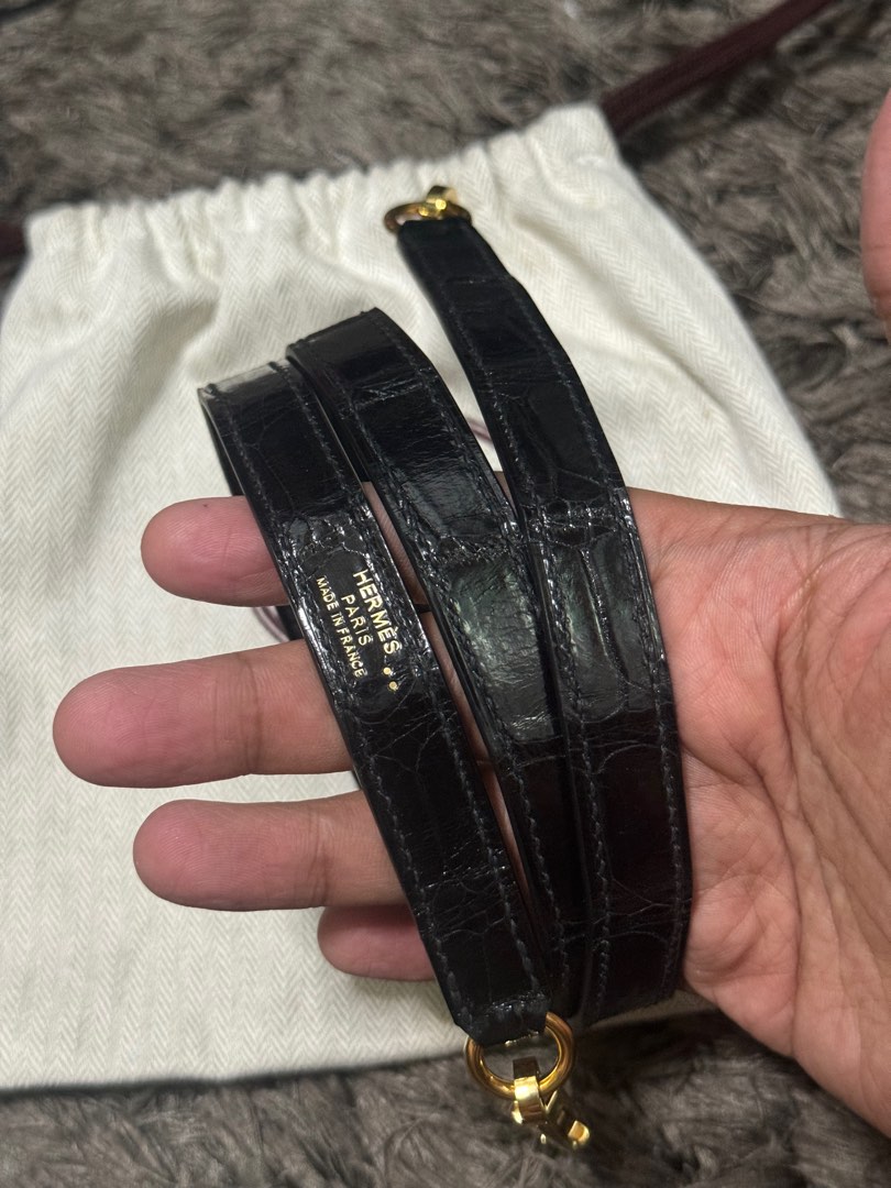 Authentic Rare Hermes Kelly Strap Porosus Crocodile, Luxury, Bags ...