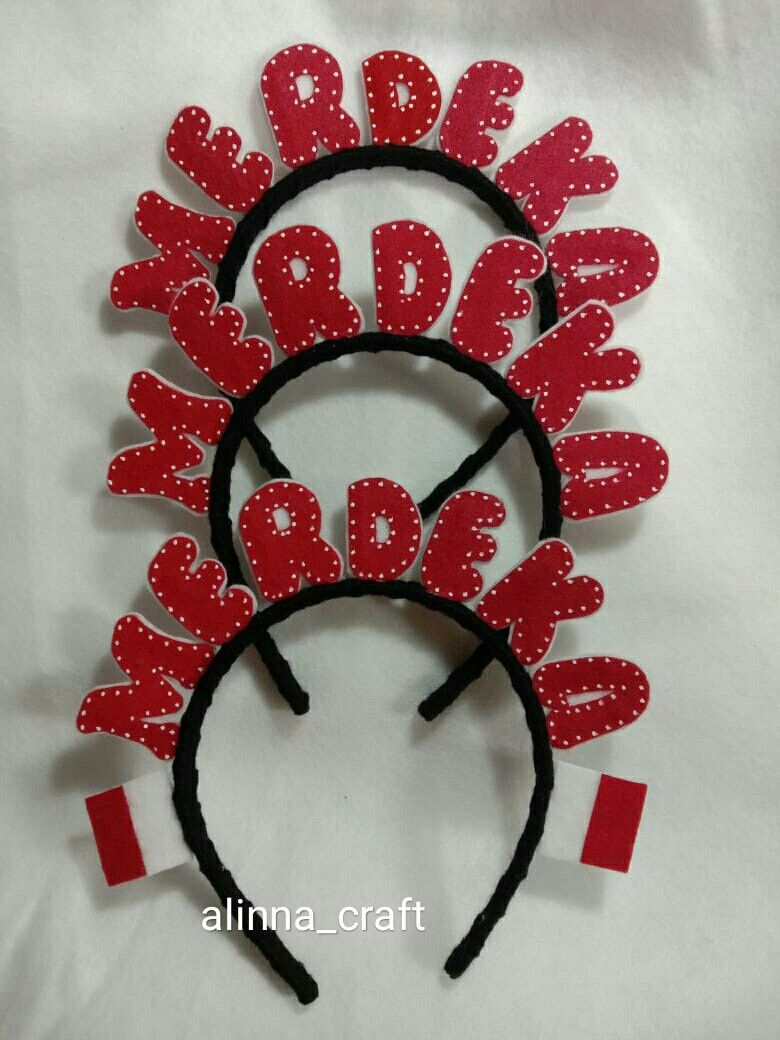 Bando custom, bisa request nama, warna, model, Fesyen Wanita, Aksesoris ...