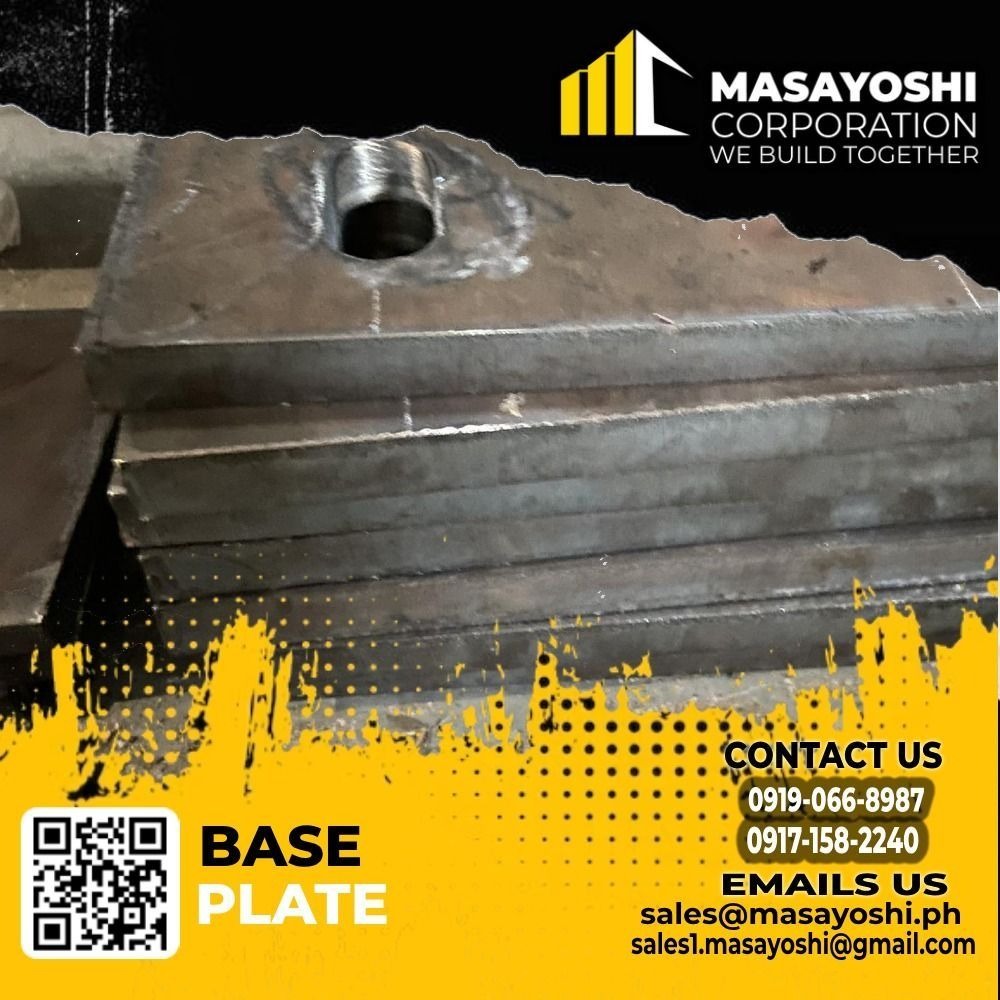 Base Plate 5900mm x 417mm x 50mm, Anchor Bolt, Stiffener, Deformed Bar ...