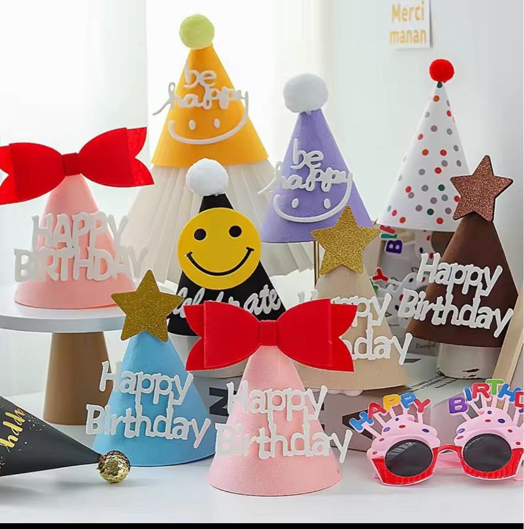 Beautiful happy Birthday party hats , Hobbies & Toys, Stationery ...