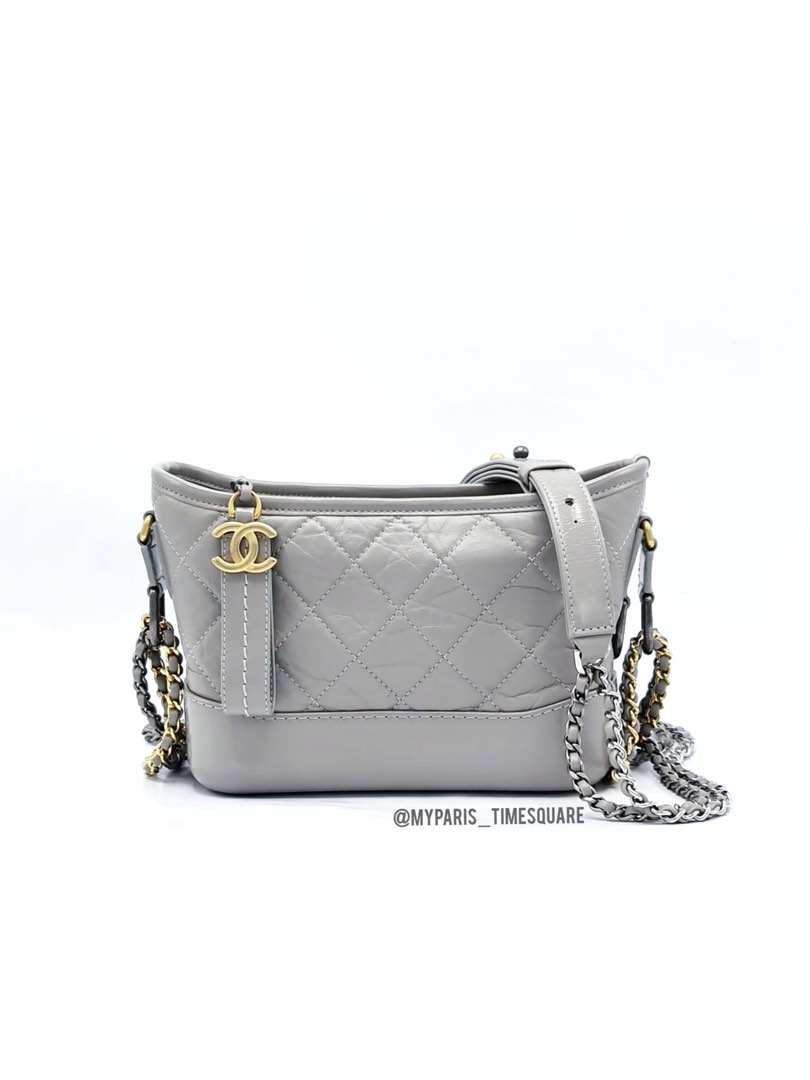 C hanel Grey Gabrielle Small Hobo, Luxury, Bags & Wallets on Carousell