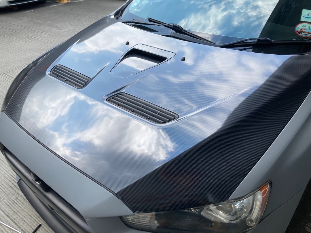 Carbon fiber wrap bonnet/roof, Car Accessories, Accessories on Carousell