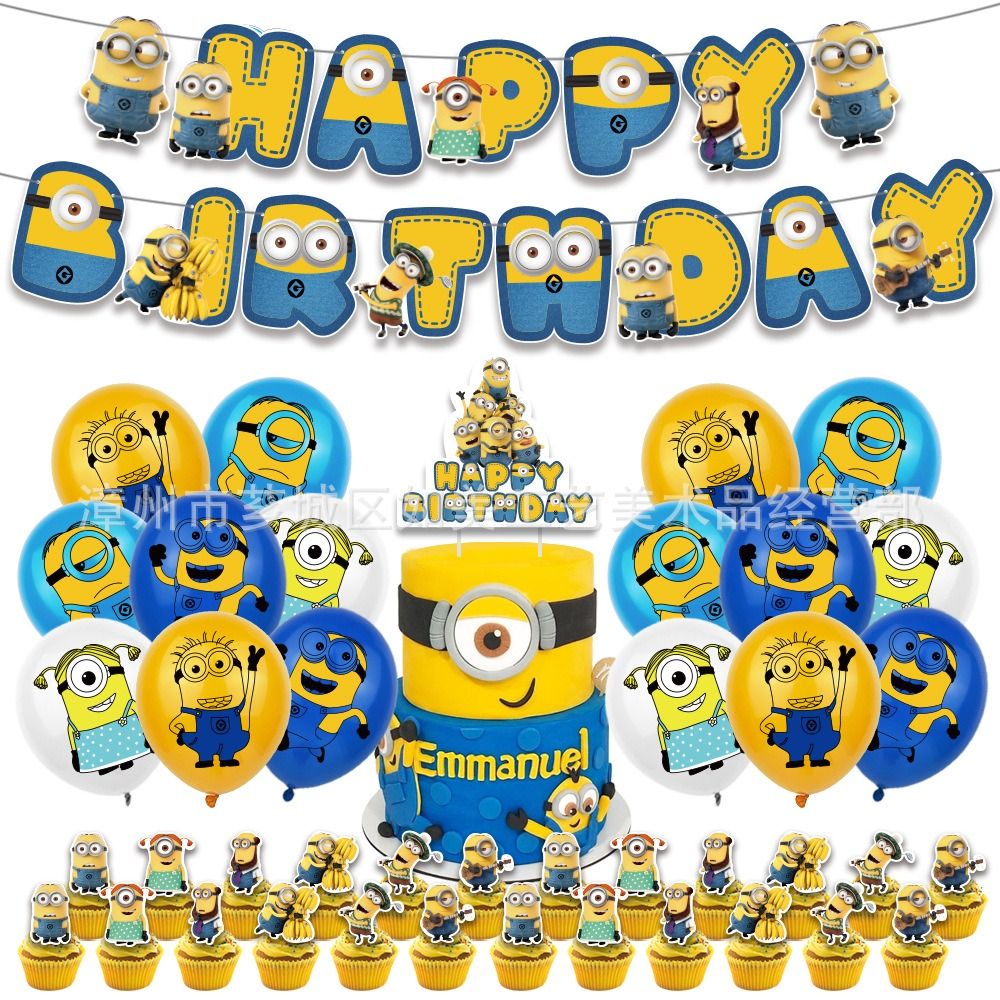 Cartoon Minions Despicable Me Banana Potato Theme Happy Birthday ...