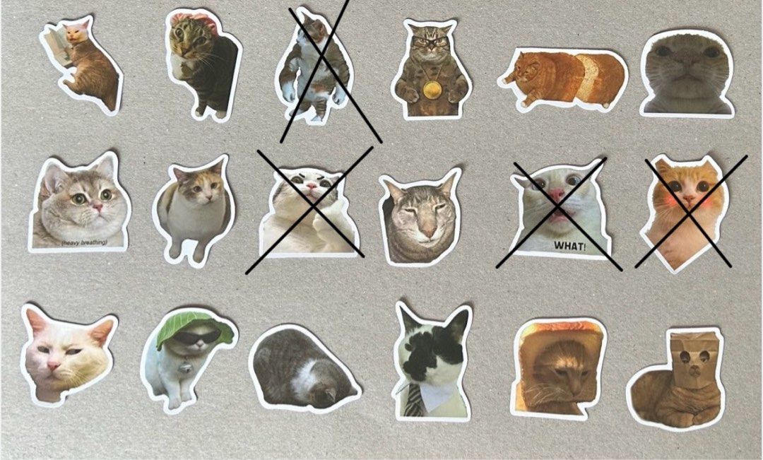 Cat meme stickers, Hobbies & Toys, Stationery & Craft, Art & Prints on ...