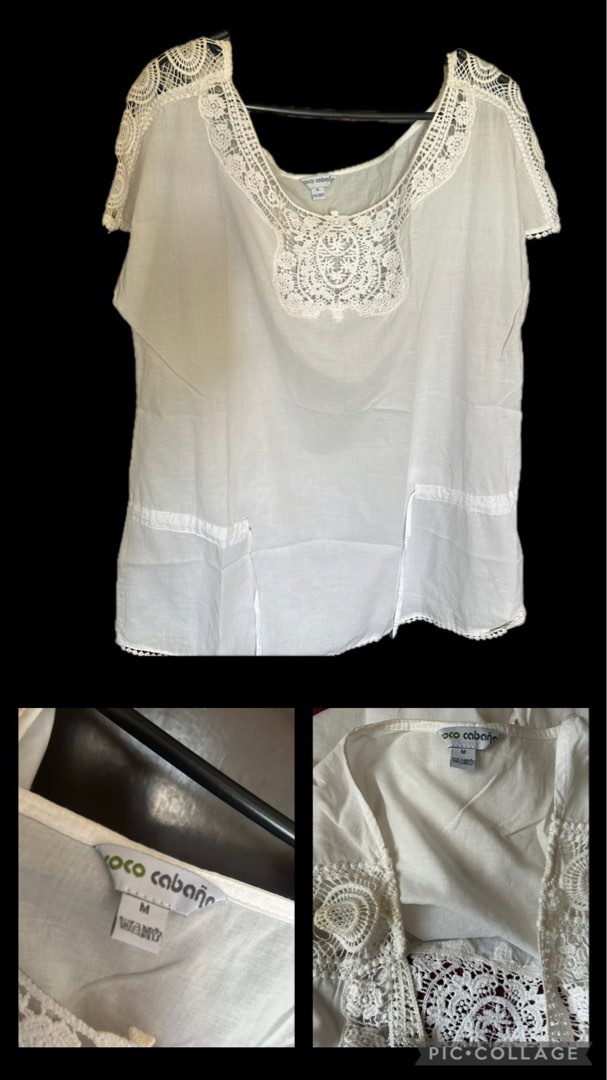 coco cabana white blouse, Women's Fashion, Tops, Blouses on Carousell