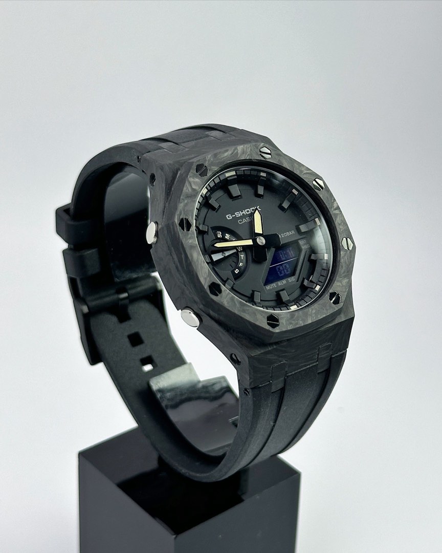 Custom Original Mod G-Shock Black Forged Carbon Fullset GA2100, Men's ...