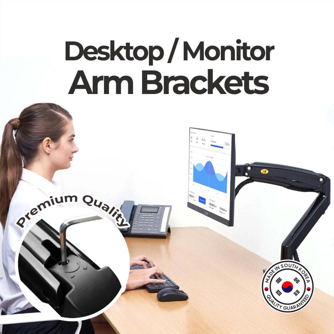 Desktop Monitor Arm Gas Strut Flexi Mount LCD LED Screen Support Holder ...