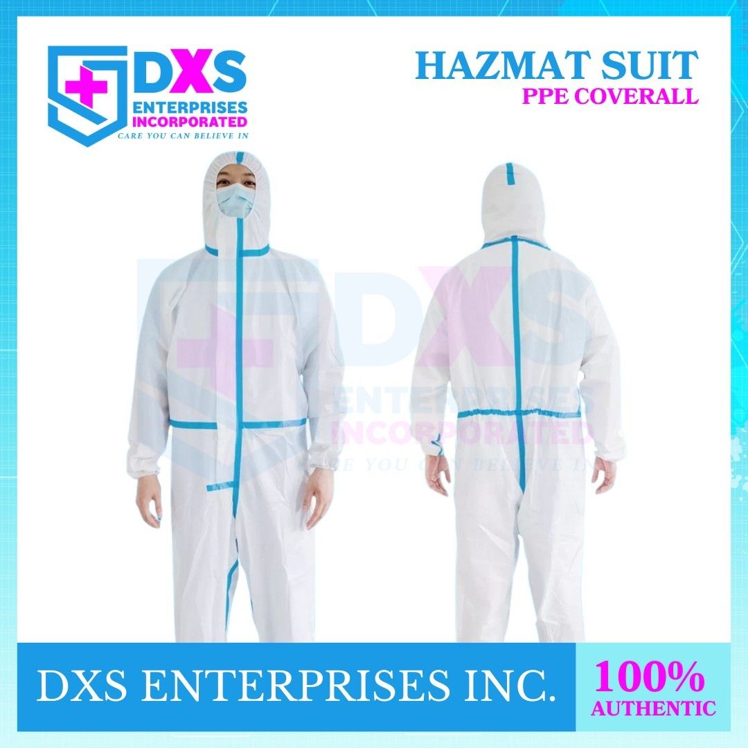DISPOSABLE PPE HAZMAT SUIT- DISPOSABLE COVERALL, Health & Nutrition ...