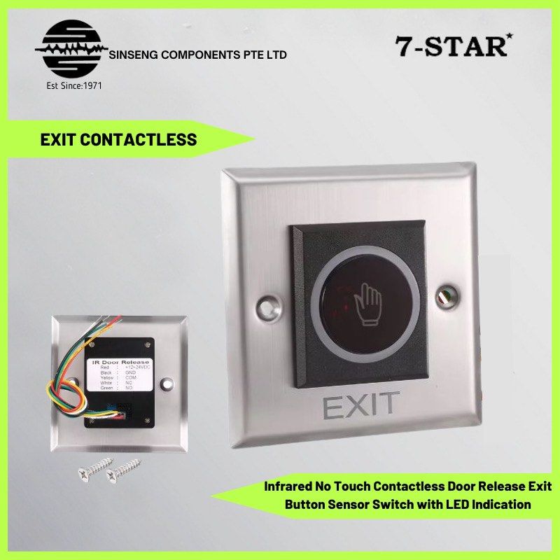 7-STAR* No Touch Door Exit Contactless Button by Infrared Sensor No ...
