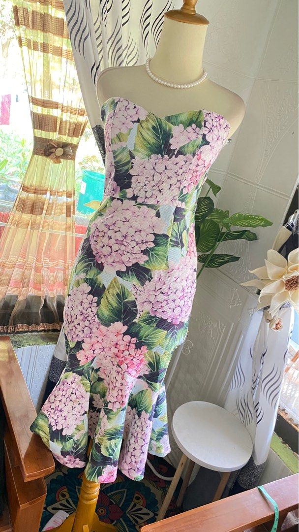 Dress kemben bunga duyung, Fesyen Wanita, Pakaian Wanita, Gaun & Rok di Carousell