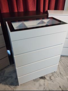 Ikea Malm Drawer with Glass Top Cover, Furniture & Home Living ...