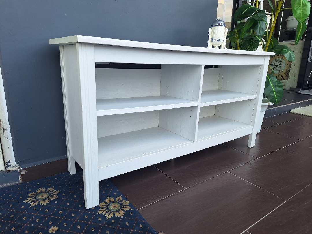 IKEA BRUSALI White Wooden TV Bench | Bangku TV Kayu Putih IKEA BRUSALI ...