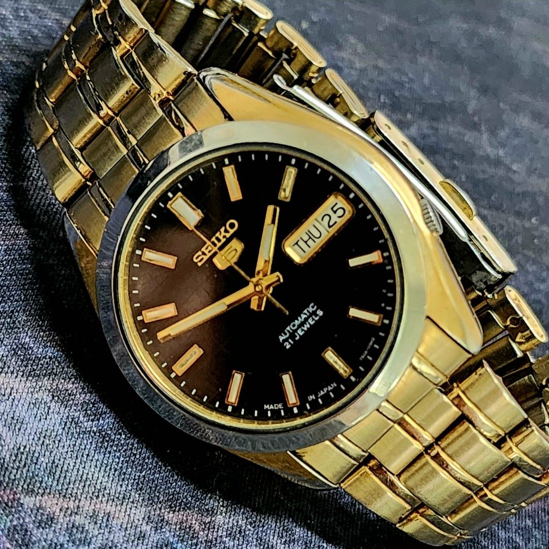 Jam tangan SEIKO 5 Automatic Dial Kotak ORIGINAL, Fesyen Pria, Jam ...