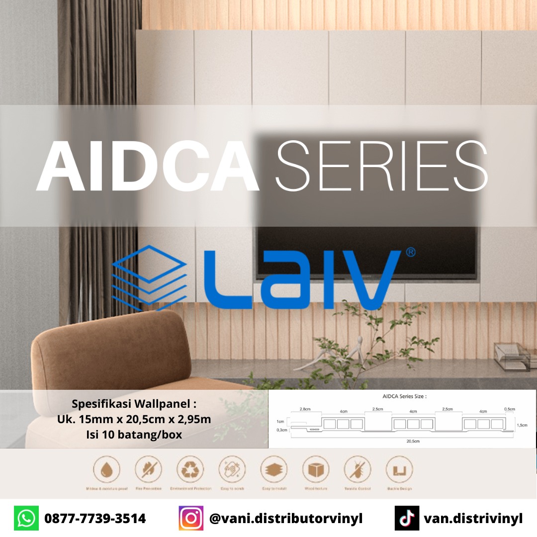 Kisi Kisi WPC Wall Panel LAIV AIDCA Tahan Air & Rayap Panjang 2,9m, Properti, Lainnya di Carousell