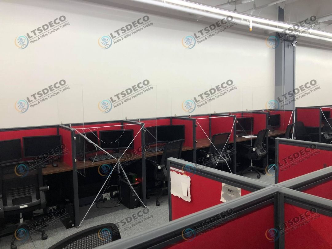 LAMINATE WORKSTATION CUBICLE WITH GLASS HIGH PANEL | OFFICE PARTITION ...