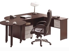 L-Shape With Fixed Drawers Wooden Executive Table, Manager Table : NFT ...