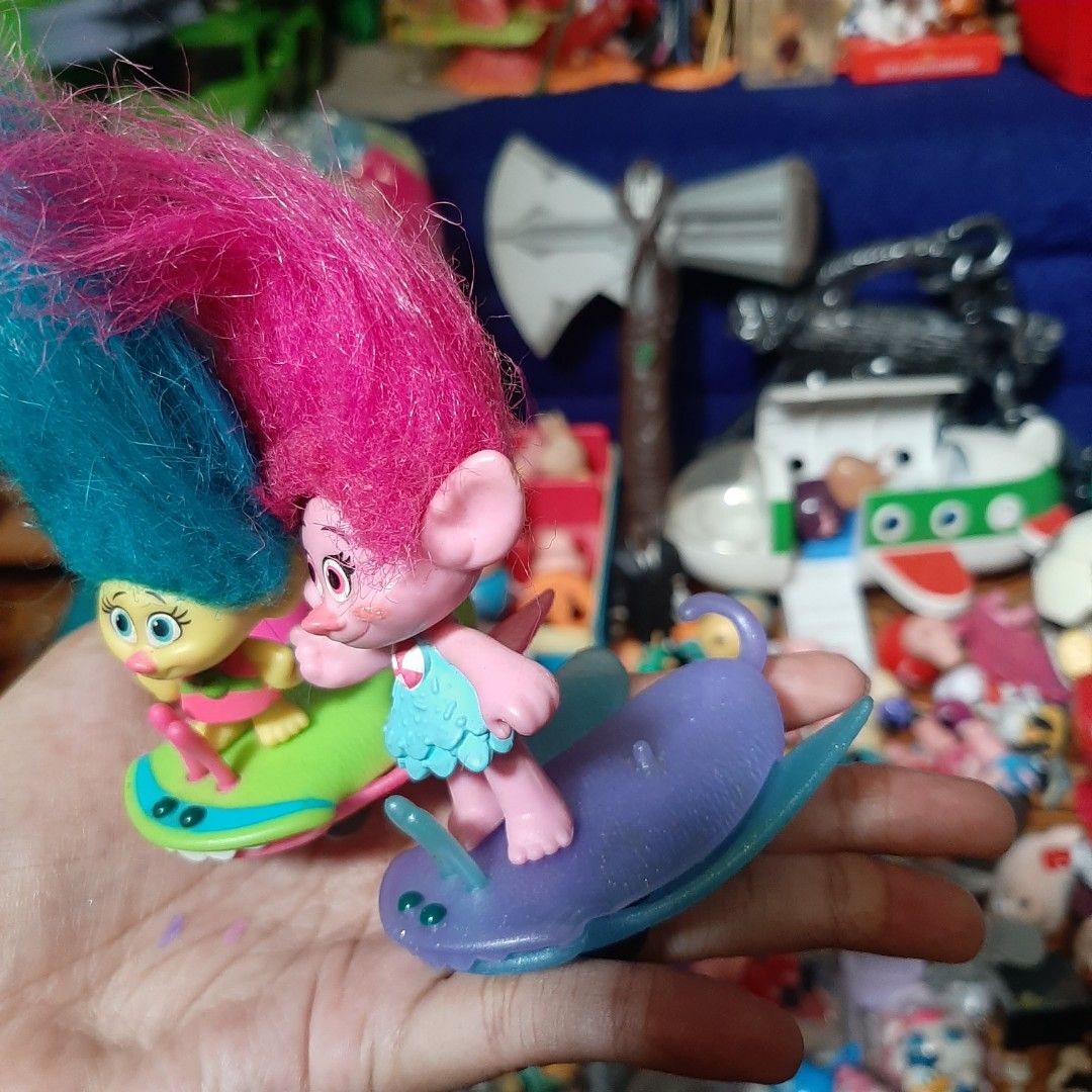 Mainan / figure dikoleksi trolls poppy dwa hasbro naik kendaraan, Toys ...
