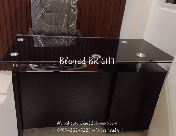 Office furniture : Office Table - Glass Top Black , 3 drawers with ...