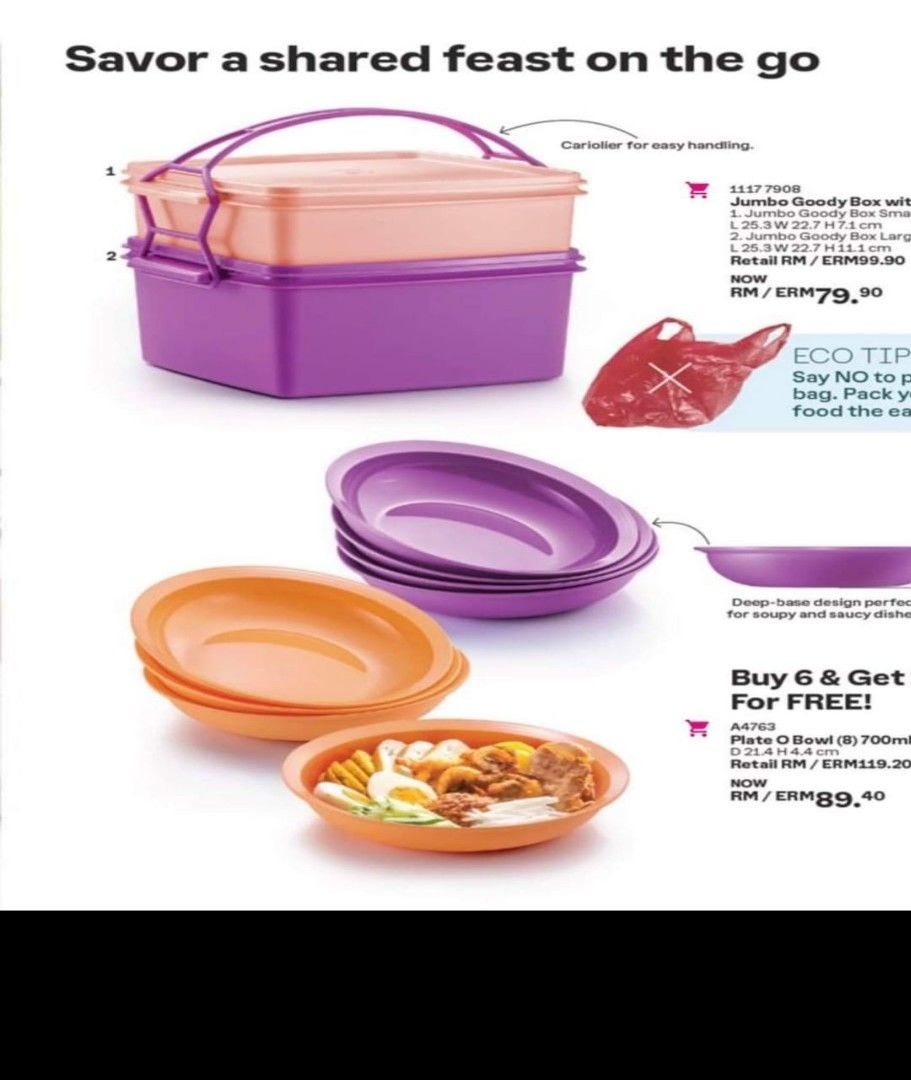 Plate 8pcs tupperware, Furniture & Home Living, Kitchenware & Tableware ...