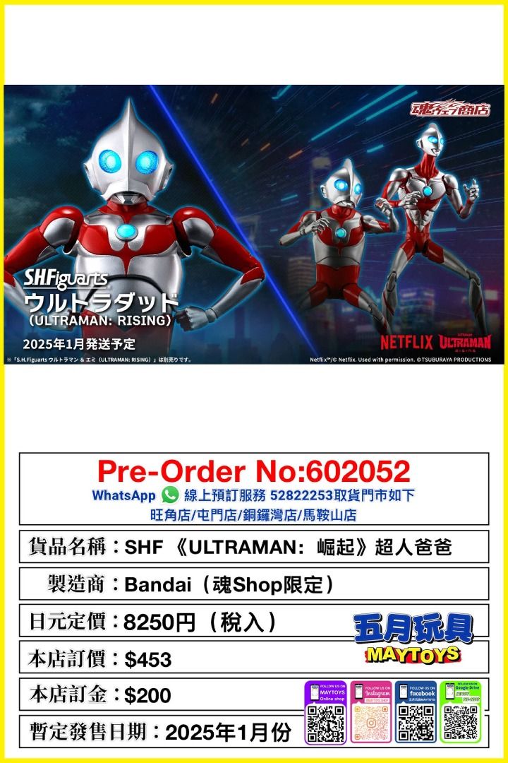 [預訂]~PLEX &BANDAI JUMBO SOFBI SD Nu 高達 /SHF《ULTRAMAN: 崛起》超人爸爸 (魂Shop限定) /美少女戰士 Miracle Shiny 系列 ...