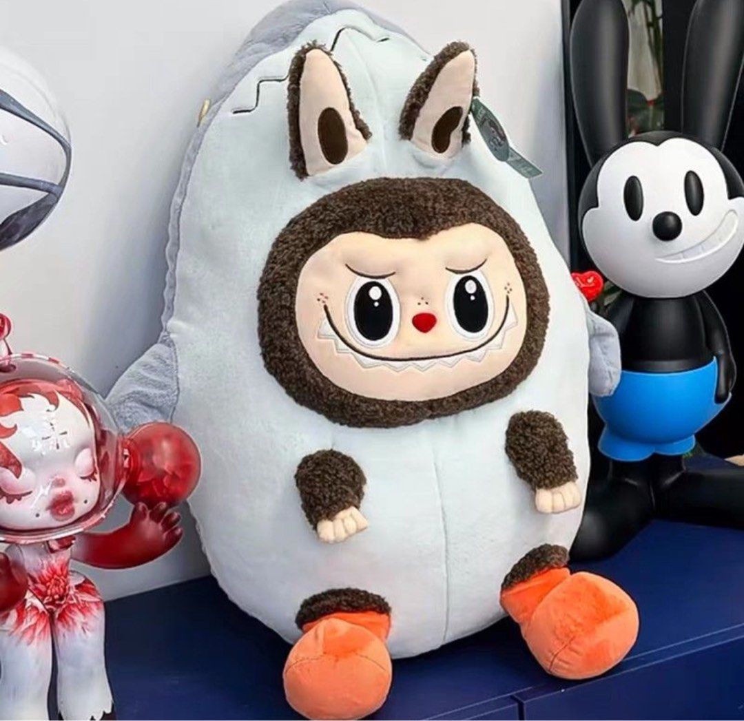 Popmart popland exclusive labubu the monster shark costume mega plush ...