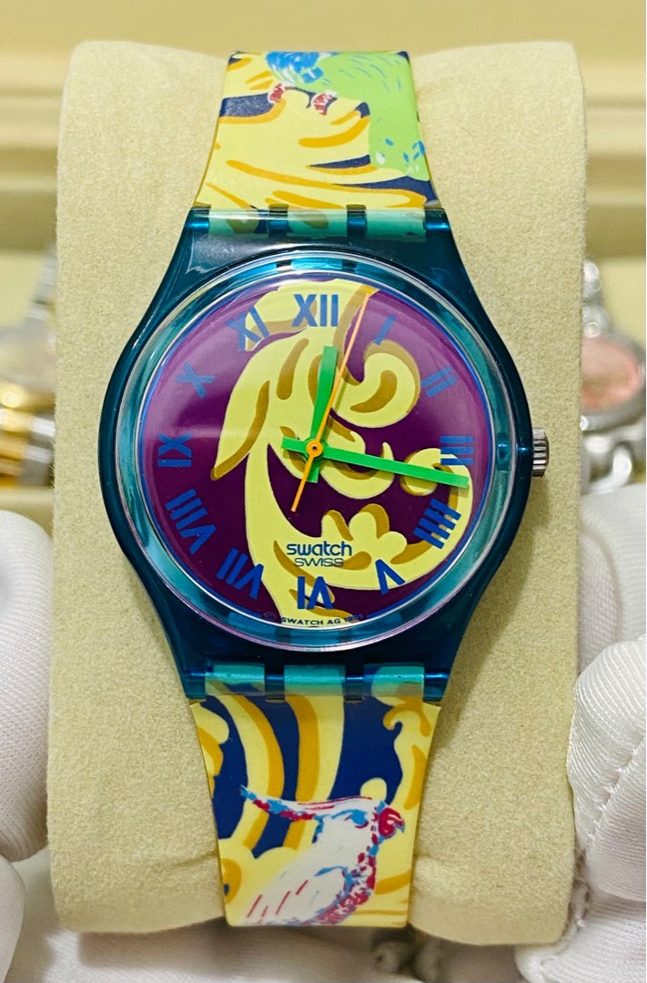 Swatch Perroquet 35mm Silicone Band 1992 Vintage Wristwatch, Men's ...