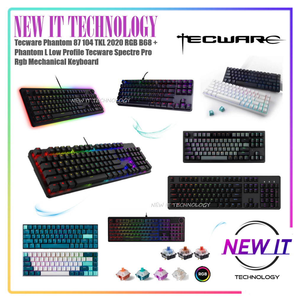 TECWARE Gaming Keyboard B68 RGB Wireless Mechanical Keyboard Yellow ...