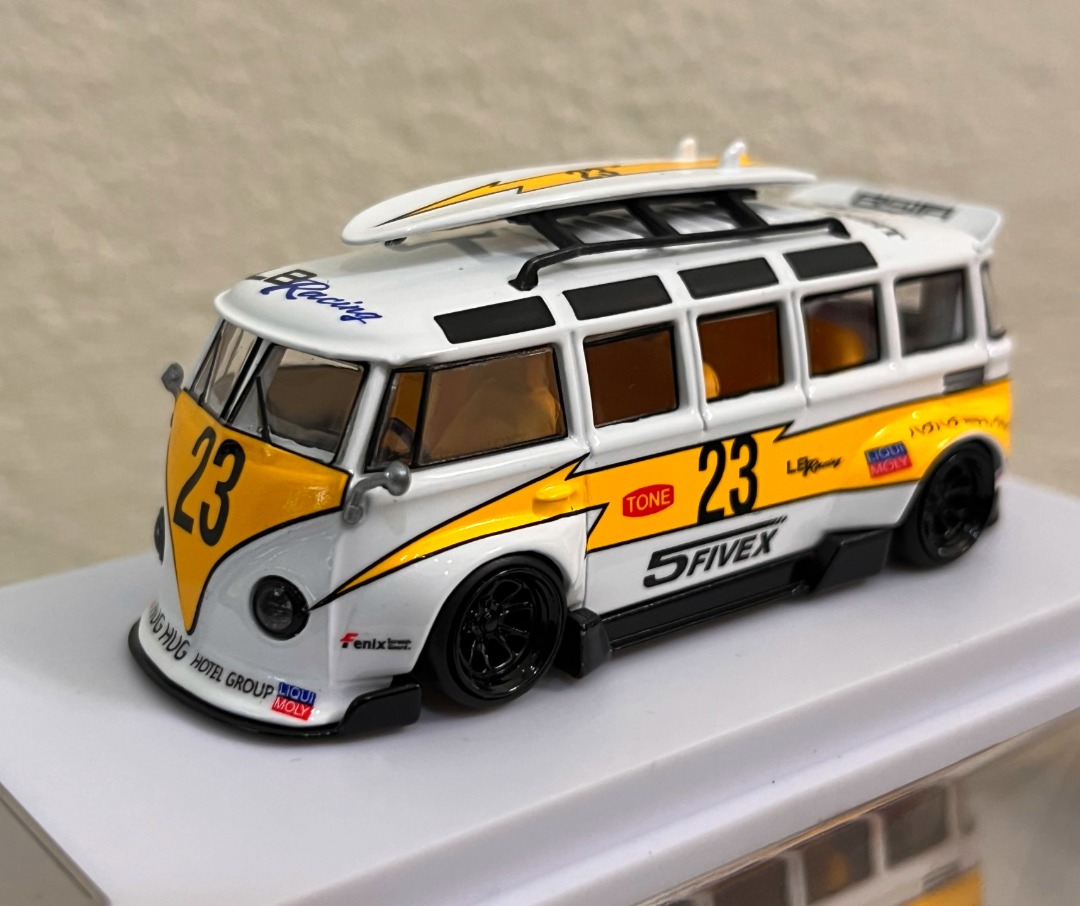 TPC 1:64 Model Car VW T1 Kombi Lightning Flash Bus Alloy Metal Die-Cast ...