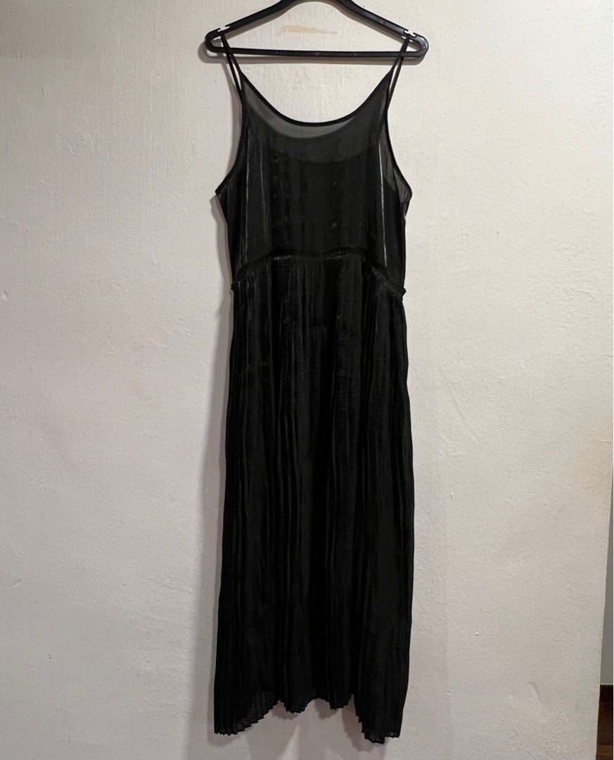 Translucent Spaghetti Dress in Black, Women's Fashion, Dresses & Sets ...