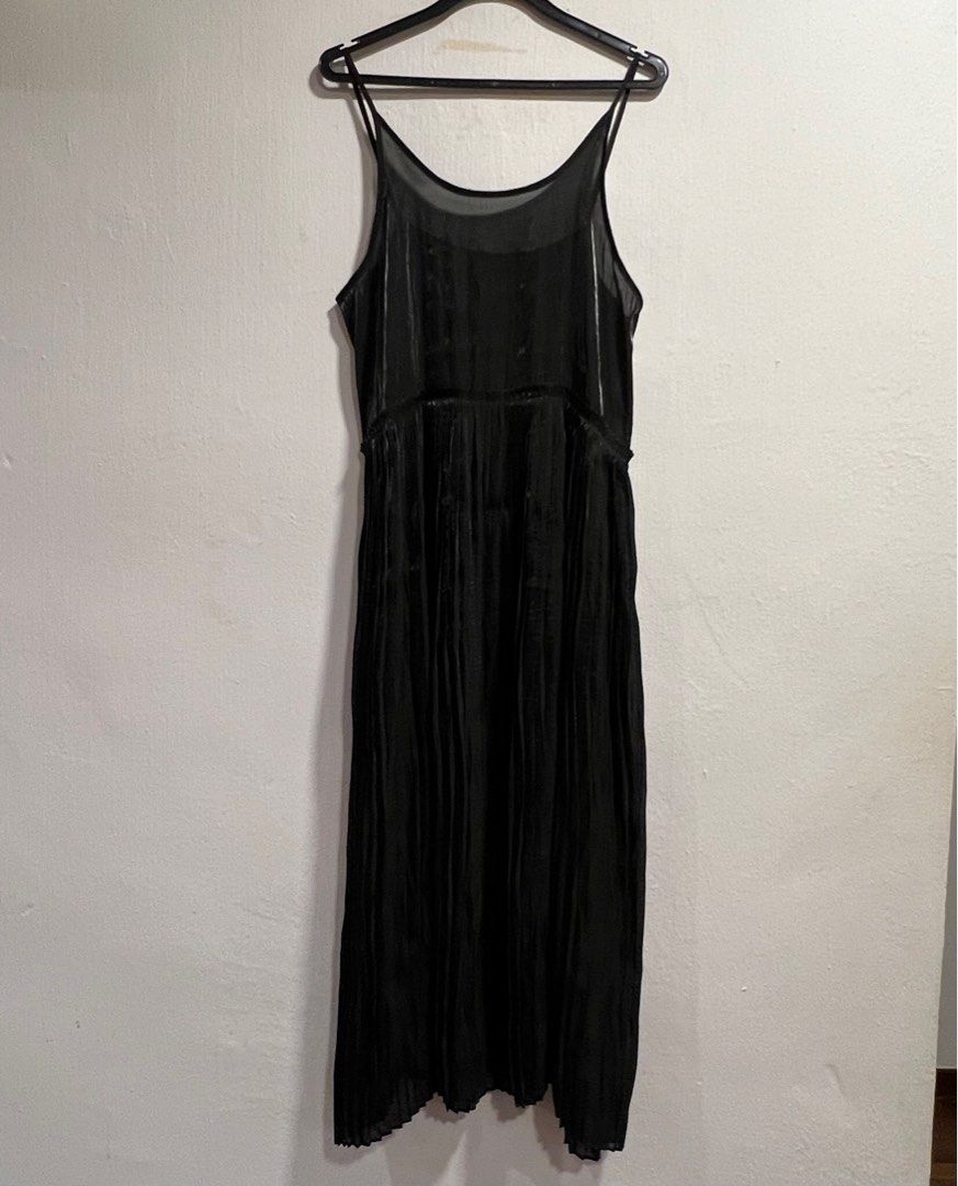 Translucent Spaghetti Dress in Black, Women's Fashion, Dresses & Sets ...