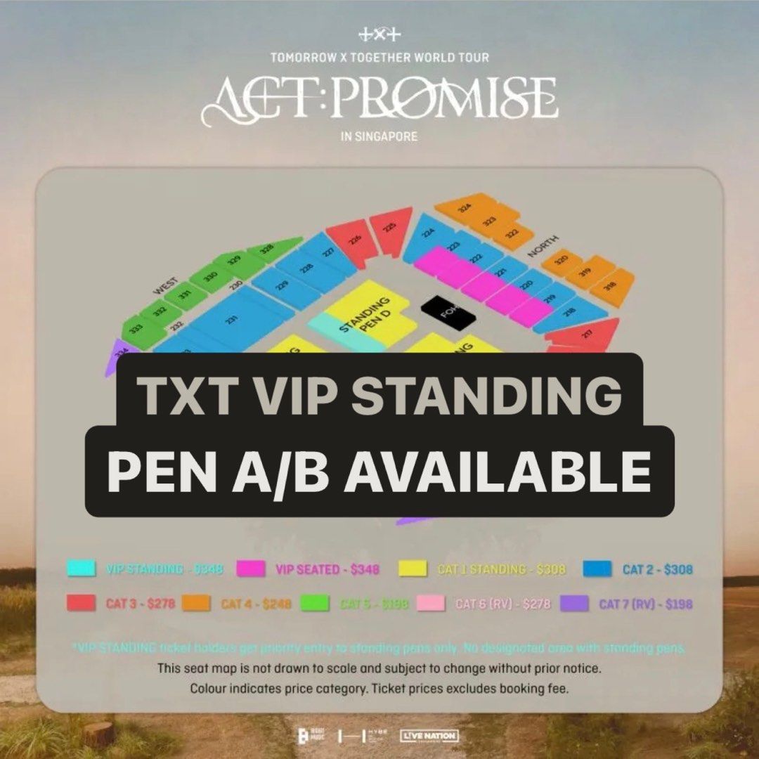 TXT VIP STANDING CONCERT TICKETS TOMORROW X TOGETHER WORLD TOUR IN ...