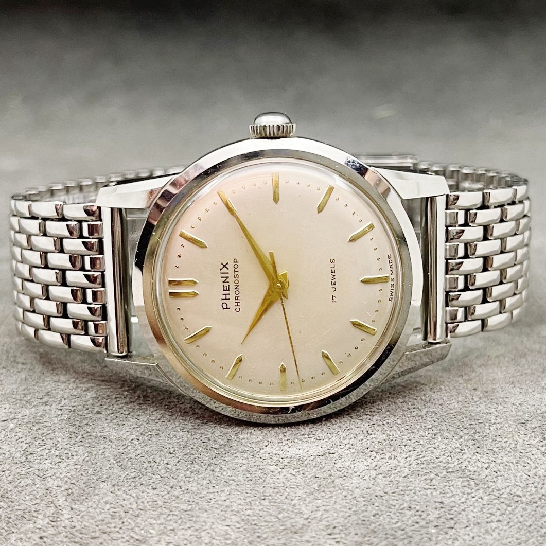 Vintage Phenix Chronostop Hand Winding Watch 34mm, 男裝, 手錶及配件, 手錶 ...