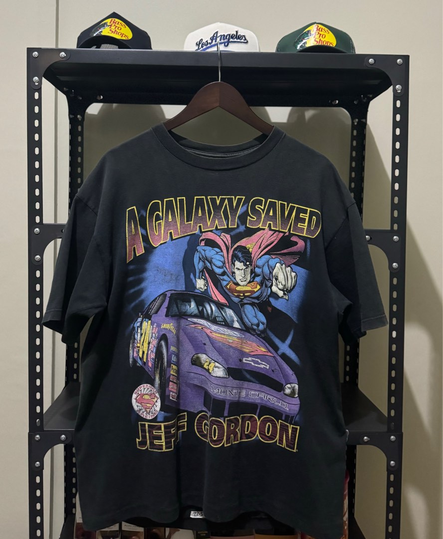 VTG 1999 Jeff Gordon A Galaxy Saved Superman Racing Tee, Men's Fashion ...