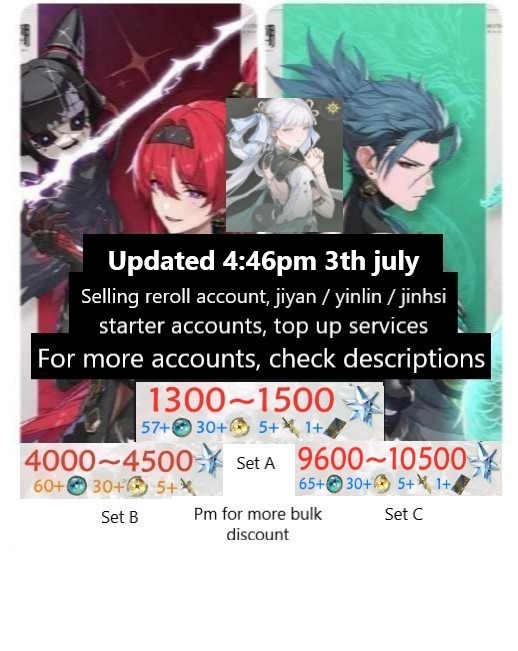 Wuthering waves account reroll / starter / top up [SEA] | bulk discount ...