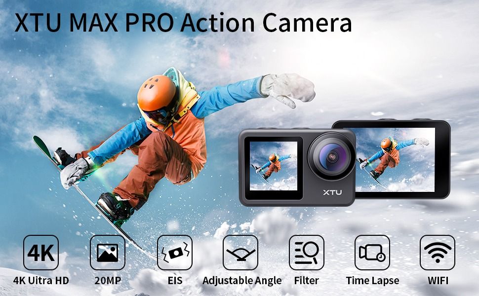 XTU MAX PRO 4K 60FPS 3 LEVEL EIS ELECTRONIC IMAGE STABILIZER WIFI READY ...