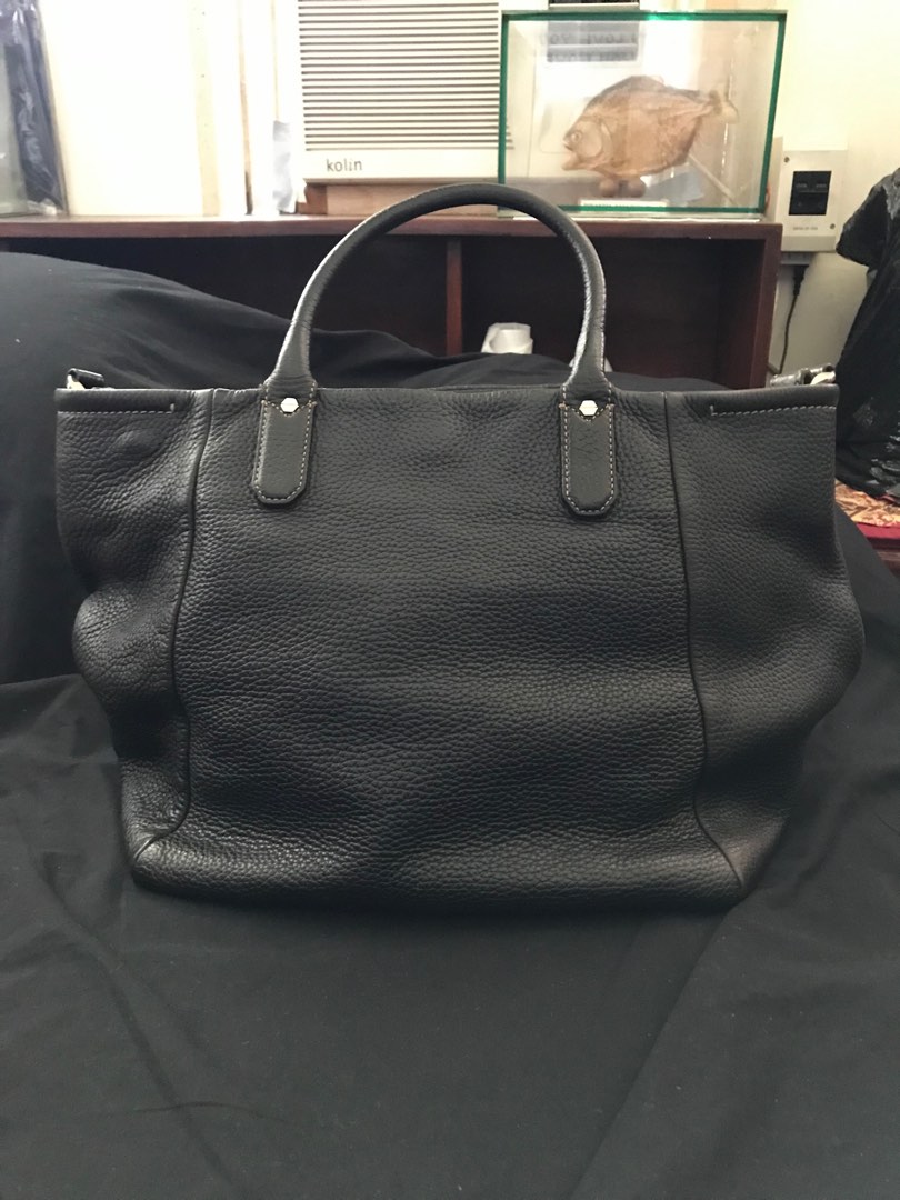 Black Leather Two Way Bag, Women's Fashion, Bags & Wallets, Shoulder ...