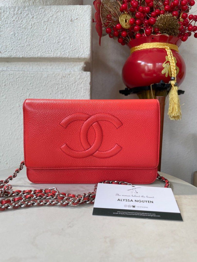 Chanel Woc Red Caviar SHW 24073007, Luxury, Bags & Wallets on Carousell