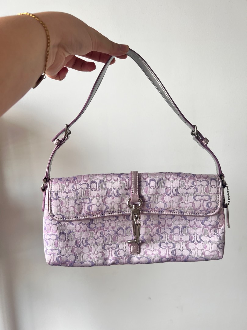 Coach Hamptons Lilac and Silver Signature Canvas kili bag, Luxury, Bags ...