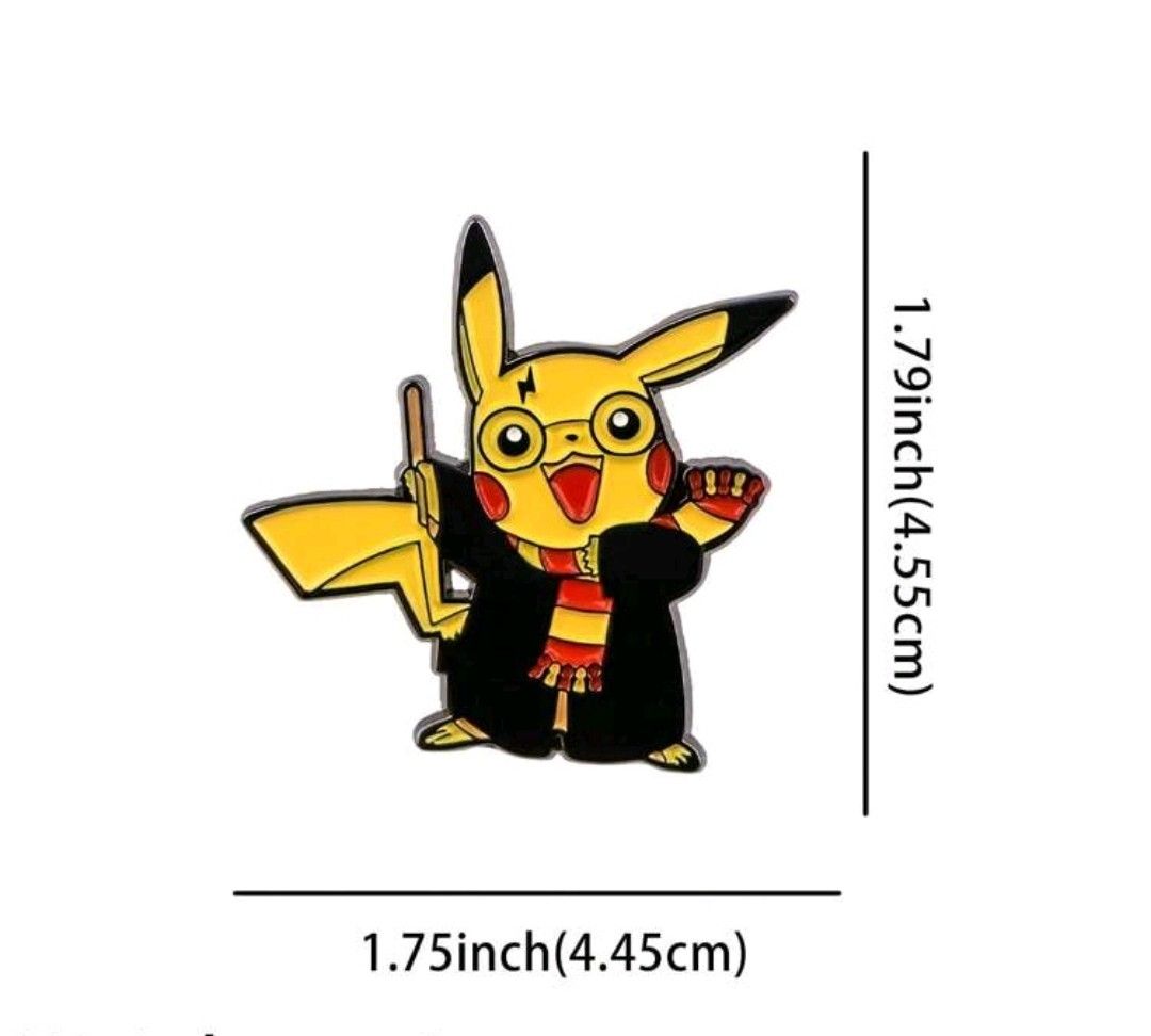 CUTE HARRY POTTER POKEMON PIKACHU WITH GLASSES PIN METAL ENAMAL BROOCH ...