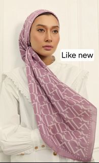 D Monogram Duck Voile Square in Cranberry Scone, Women's Fashion ...