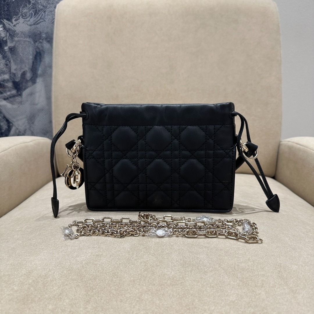 Dior Lady Dior Milly Mini Bag in Black Cannage Lambskin, Women's ...