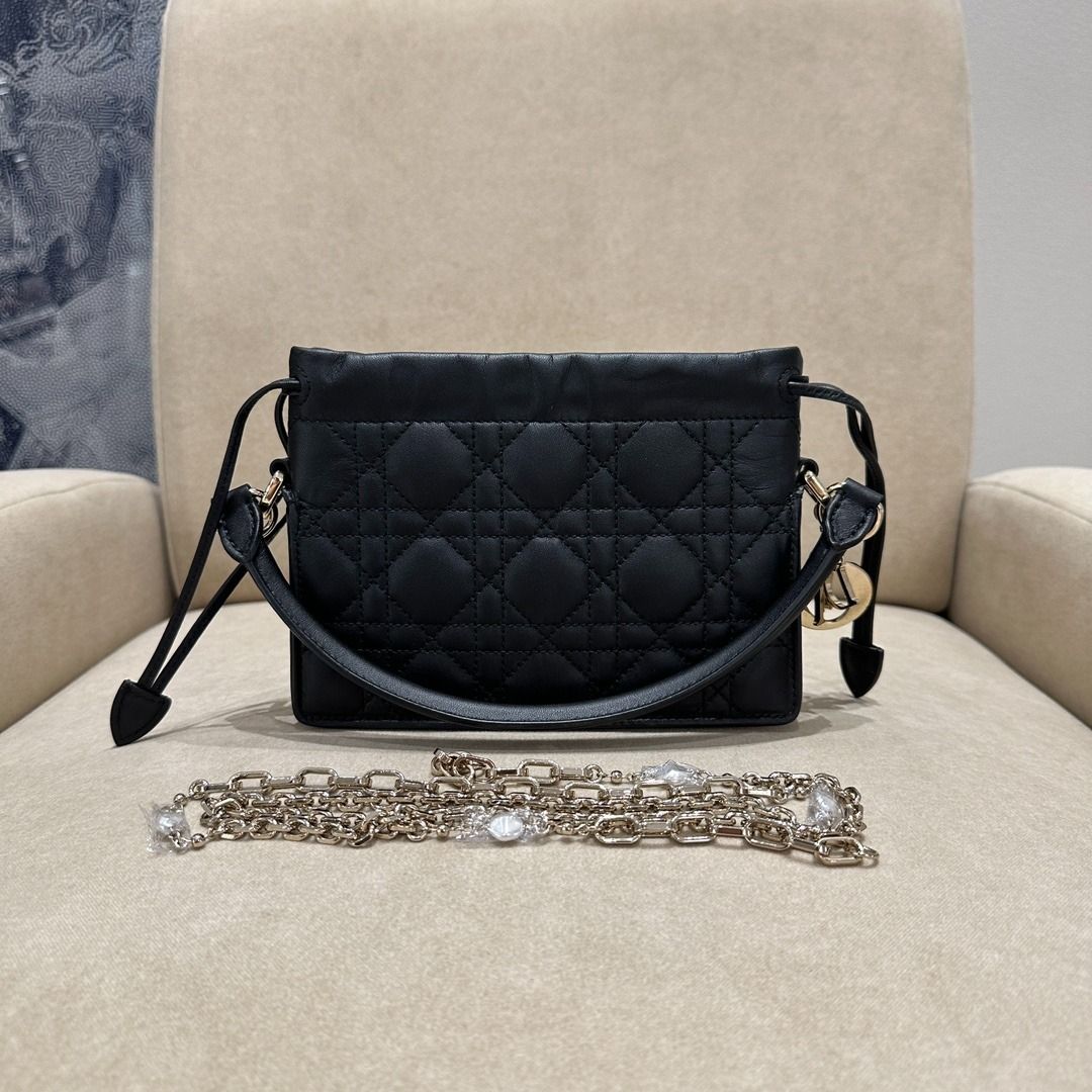Dior Lady Dior Milly Mini Bag in Black Cannage Lambskin, Women's ...