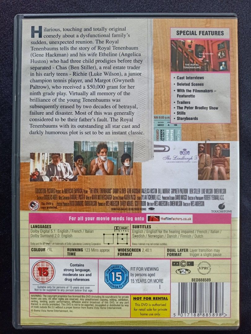 DVD The Royal Tenenbaums, Hobbies & Toys, Music & Media, CDs & DVDs on Carousell