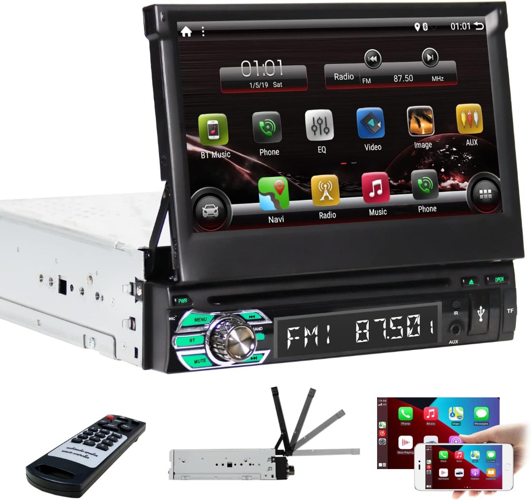 EinCar Single 1 Din DVD Player GPS Navigation Radio in Dash 7 inch ...