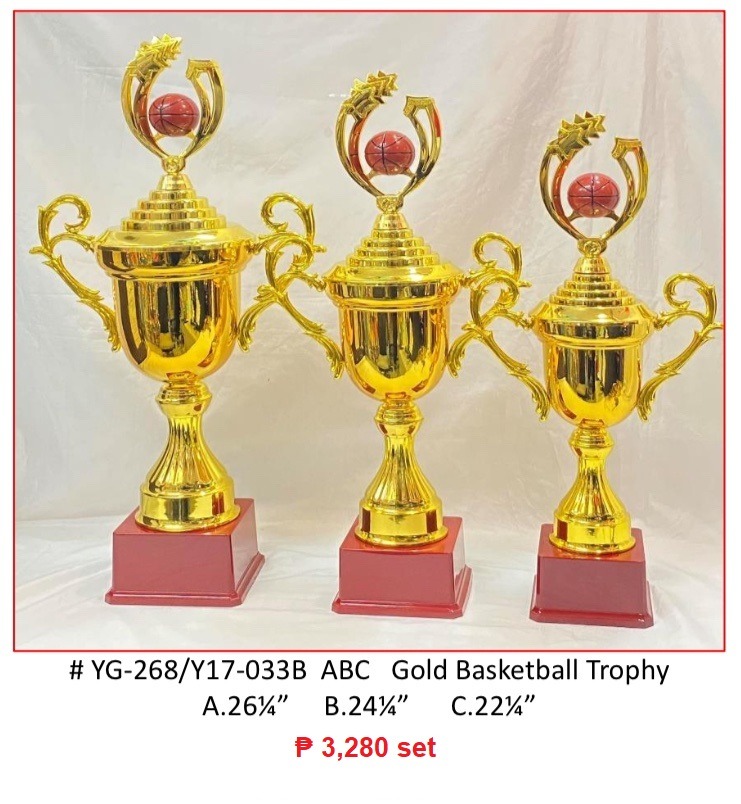 Gold Basketball Trophy Set #YG-268/Y17-033A ABC, Sports Equipment ...
